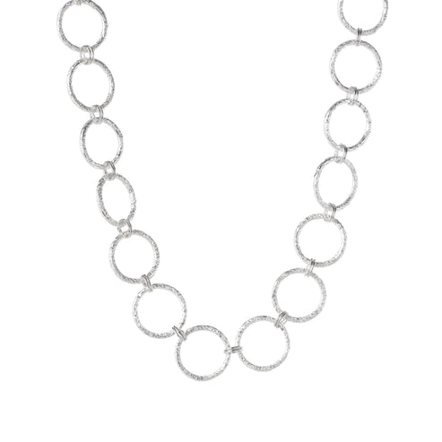 HAMMERED CIRCLE CONNECTION NECKLACE – Les Loops